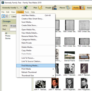 How do I relink media in Family Tree Maker